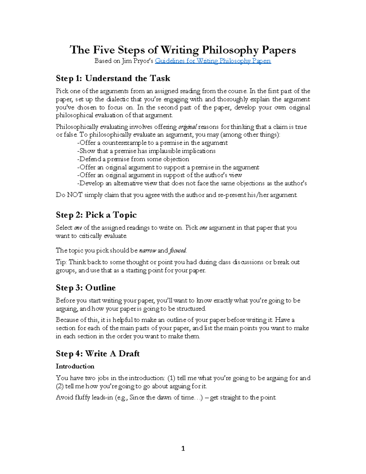 5 Steps to Writing Philosophy Papers: A Guide Based on Jim's Guidelines ...