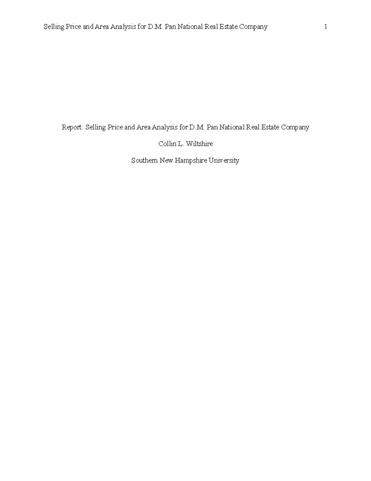 SNHU MAT 240 Project 2 - Report: Regional vs. National Housing Price ...