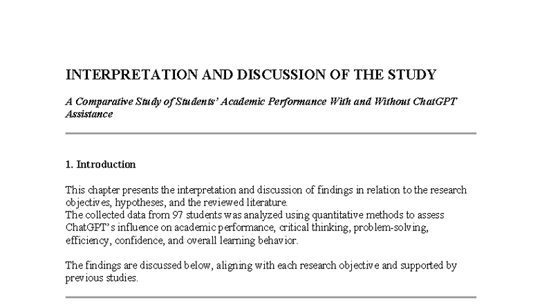 Interpretation & Discussion of Study: Academic Performance with ChatGPT ...