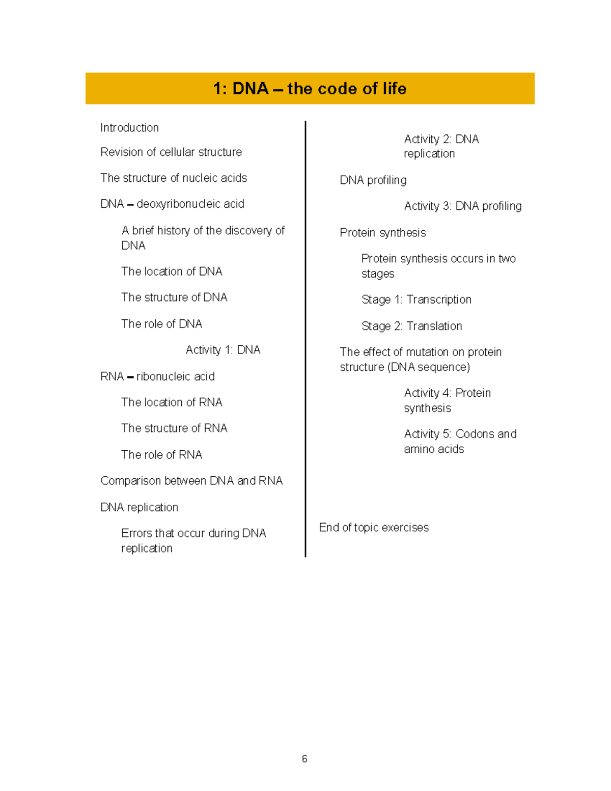 DNA Notes - Comprehensive Guide to Gr 12 Life Sciences - Studocu
