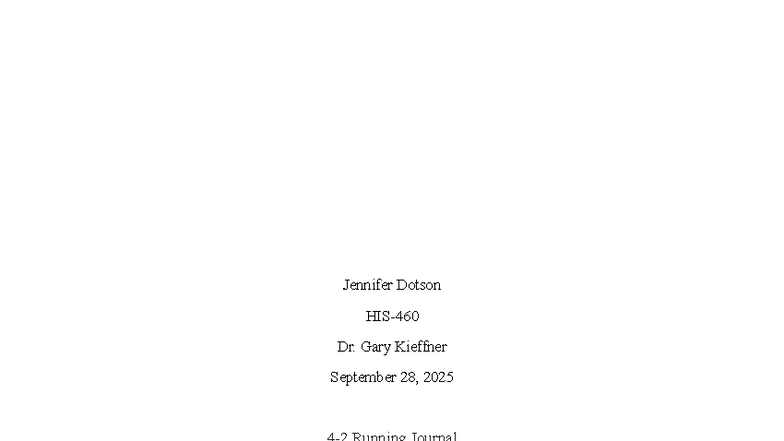 HIS-460 4-2 Journal: The Impact of the Black Death on Europe - Studocu