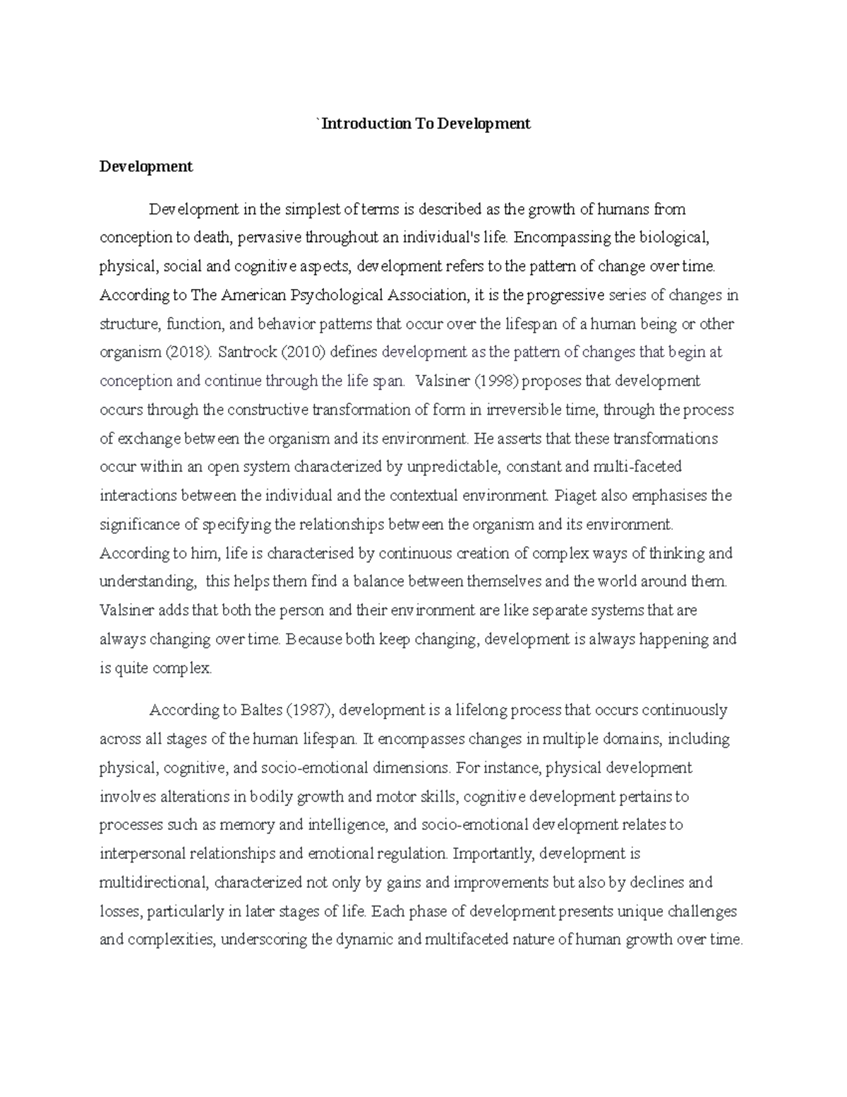 Developmental Psychology: Understanding Human Growth Across Lifespan ...