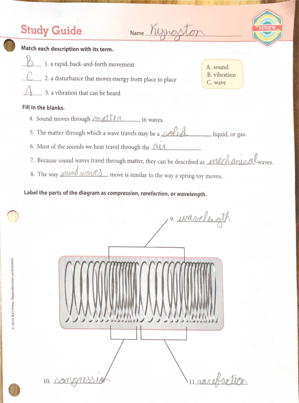 Study Guide: Sound Waves and Their Properties (BJU 2014) - Studocu