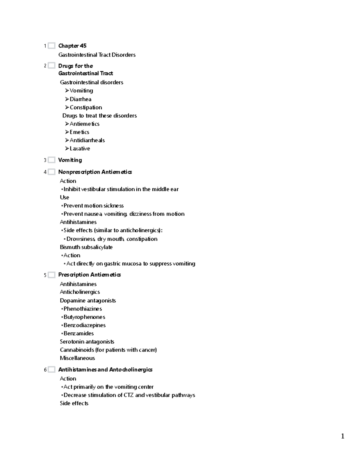Pharm 45 - GI Tract Disorders: Antiemetics, Antidiarrheals, and ...