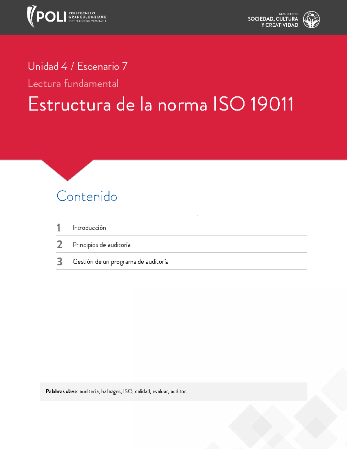Estructura y Principios de la Norma ISO 19011: Auditoría Efectiva - Studocu