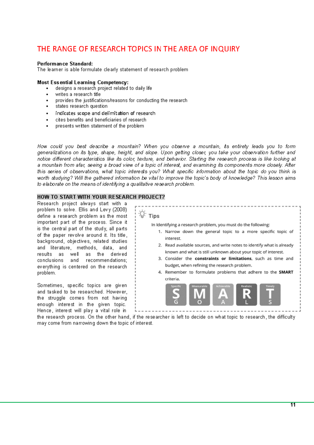 Research Topics in Qualitative Inquiry: A Comprehensive Overview - Studocu
