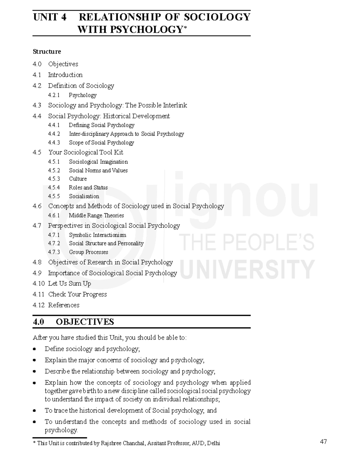 Unit-4 Relationship of Sociology with Psychology - 47 Relationship of ...