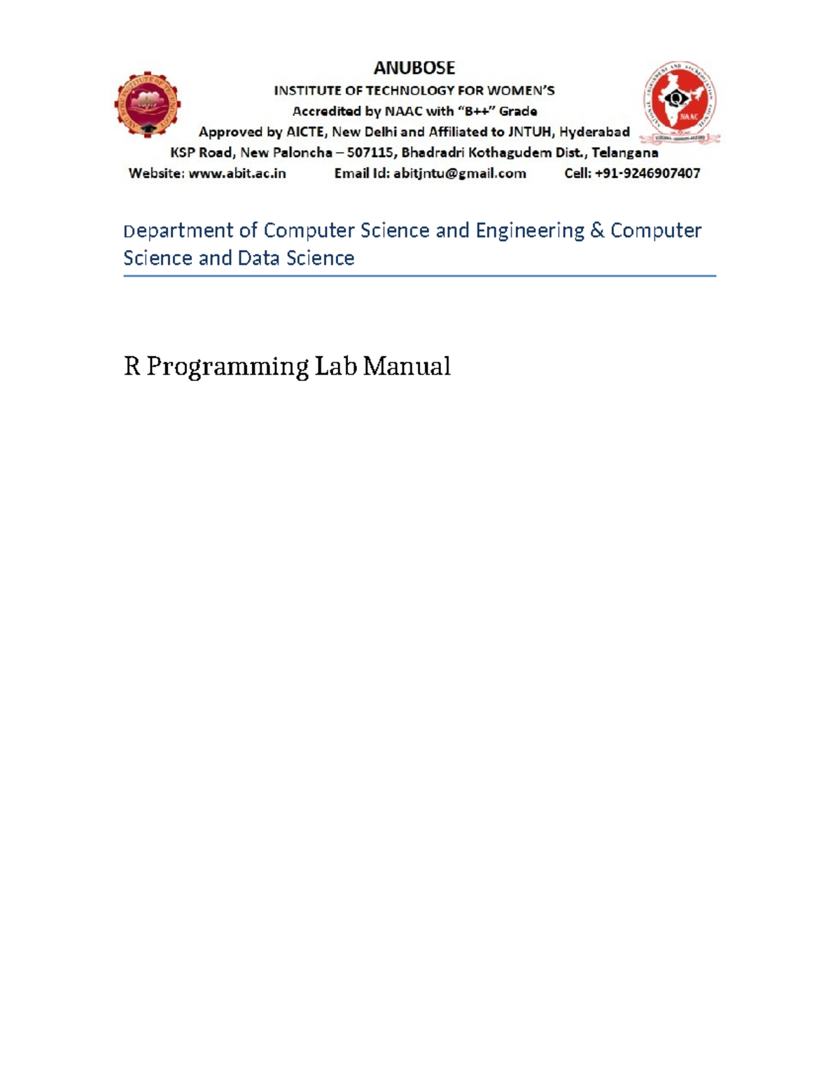 Machine Learning Lab Manual (CSE 101): Python Experiments and Projects - Studocu