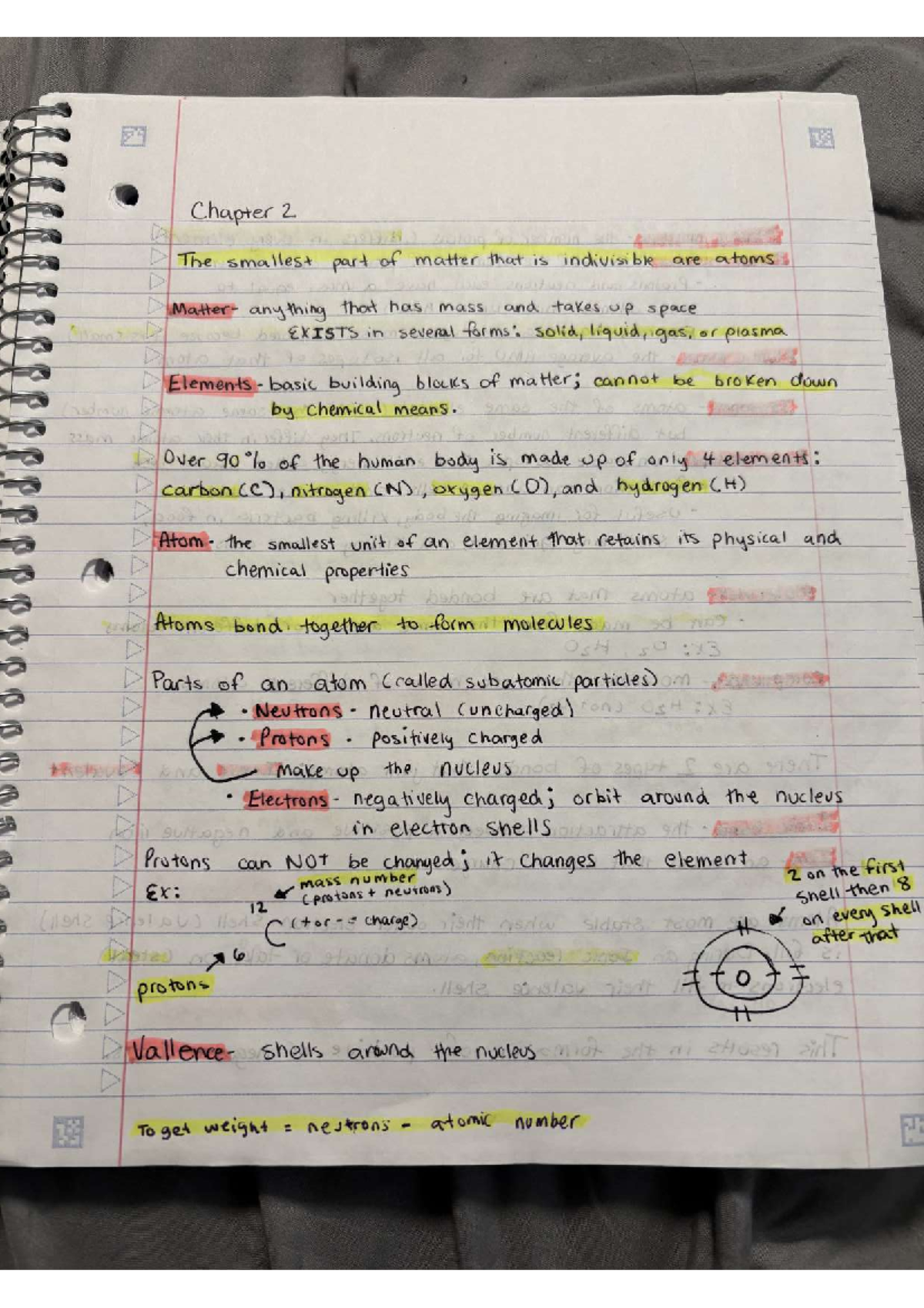 N Chapter 2: Atoms, Molecules, and Water Properties in Biology - Studocu
