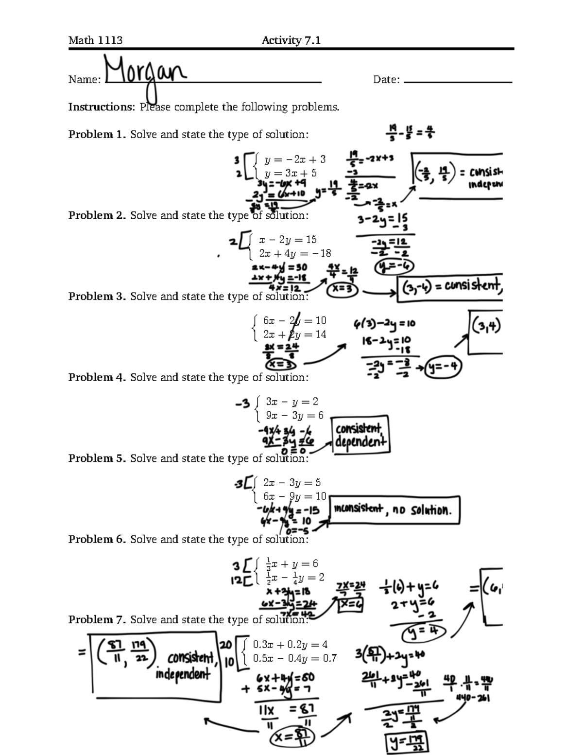 Pre-Calc Activity 7.1: Problem Solving Instructions - Studocu