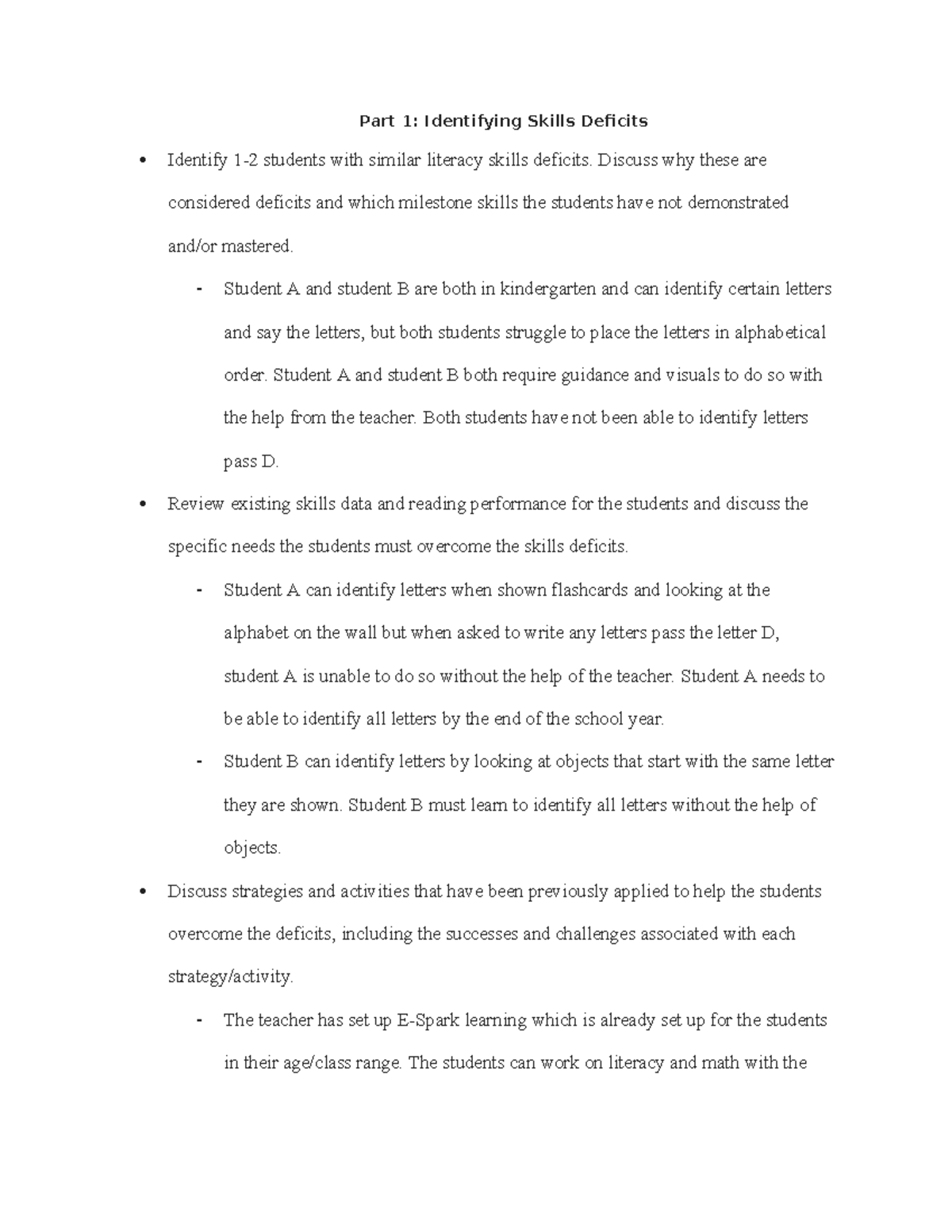 Addressing Reading Deficiencies: Clinical Field Experience ELM 315 ...