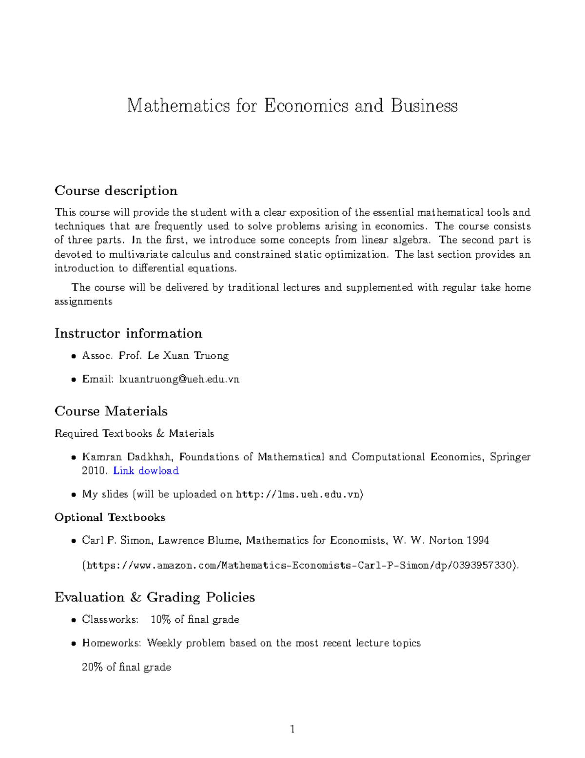 Math for Econ - Mathematics for Economics and Business Course ...