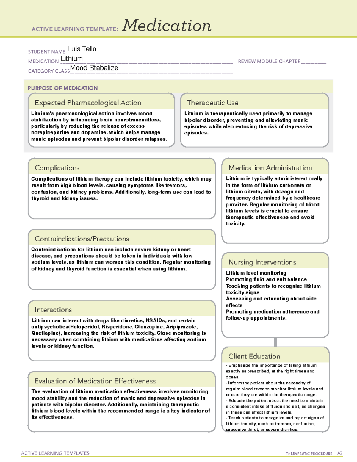 Active Learning Template Medication - ACTIVE LEARNING TEMPLATES ...