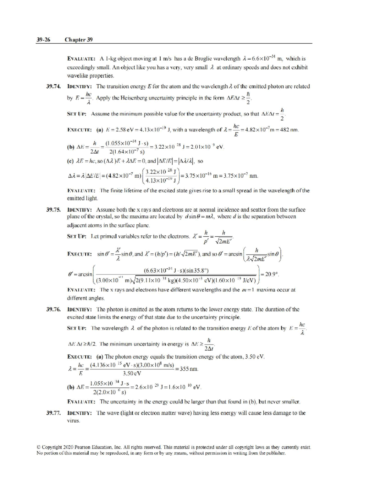 Chapter 39: Quantum Mechanics and the de Broglie Wavelength in Physics - Studocu