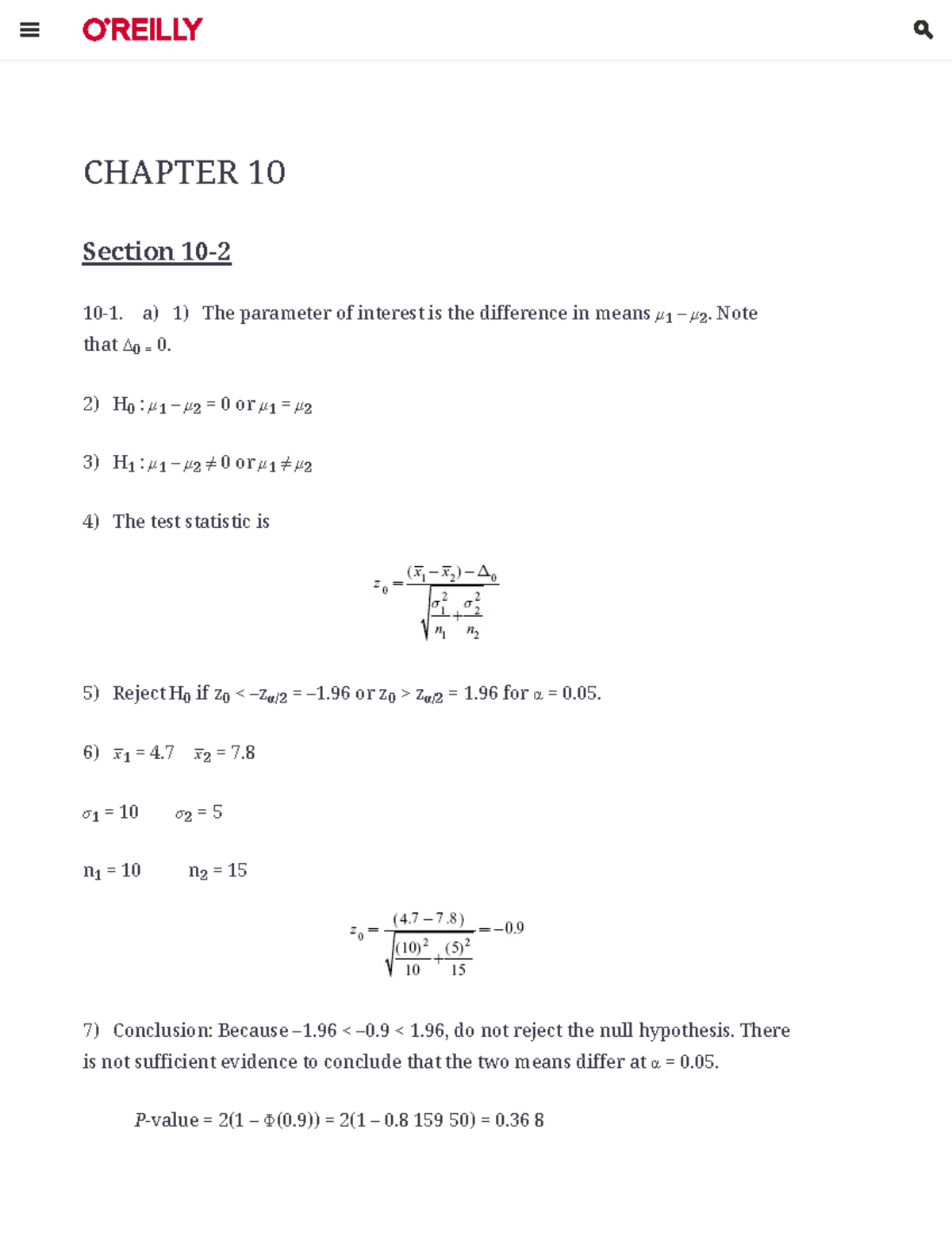 Applied Statistics and Probability for Engineers - Chapter 10 Solutions - Studocu