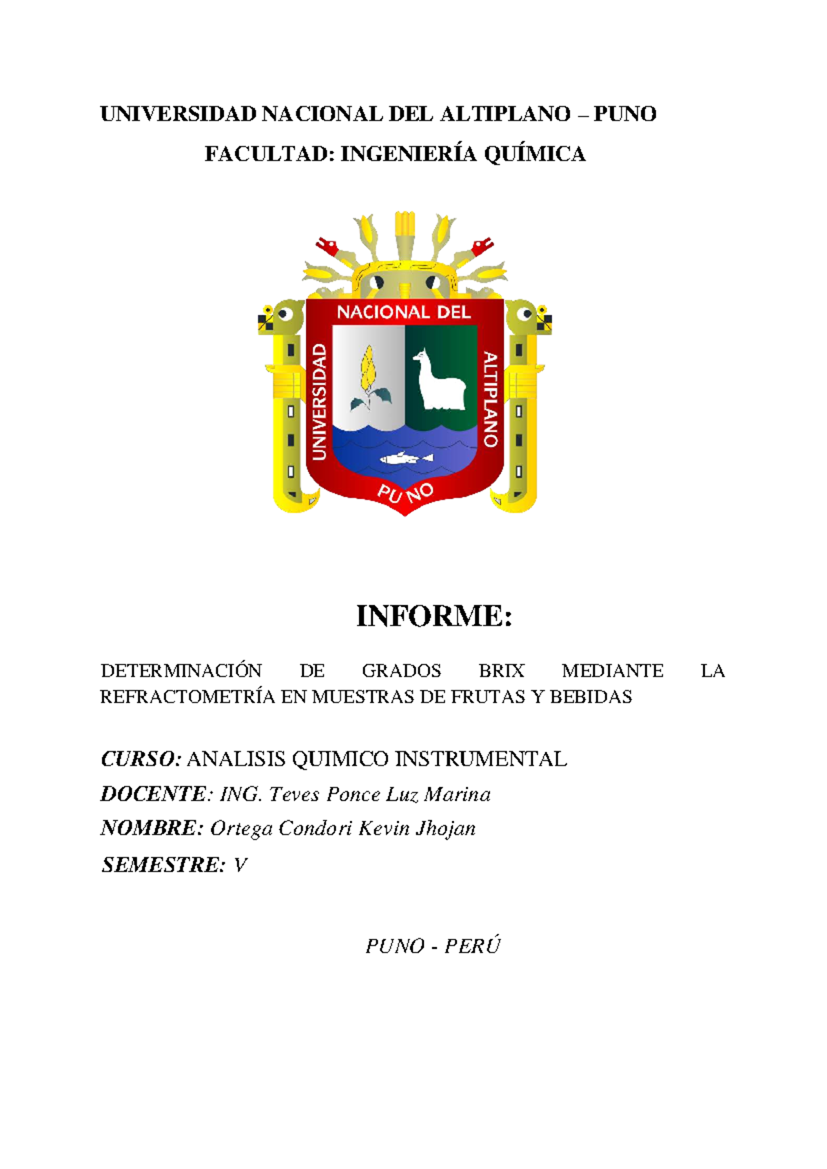 Informe de Análisis Químico Instrumental: Grados Brix en Frutas y ...
