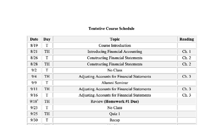Syllabus Overview - Fall 2025 Financial Accounting (ACCT-211-A 1) - Studocu