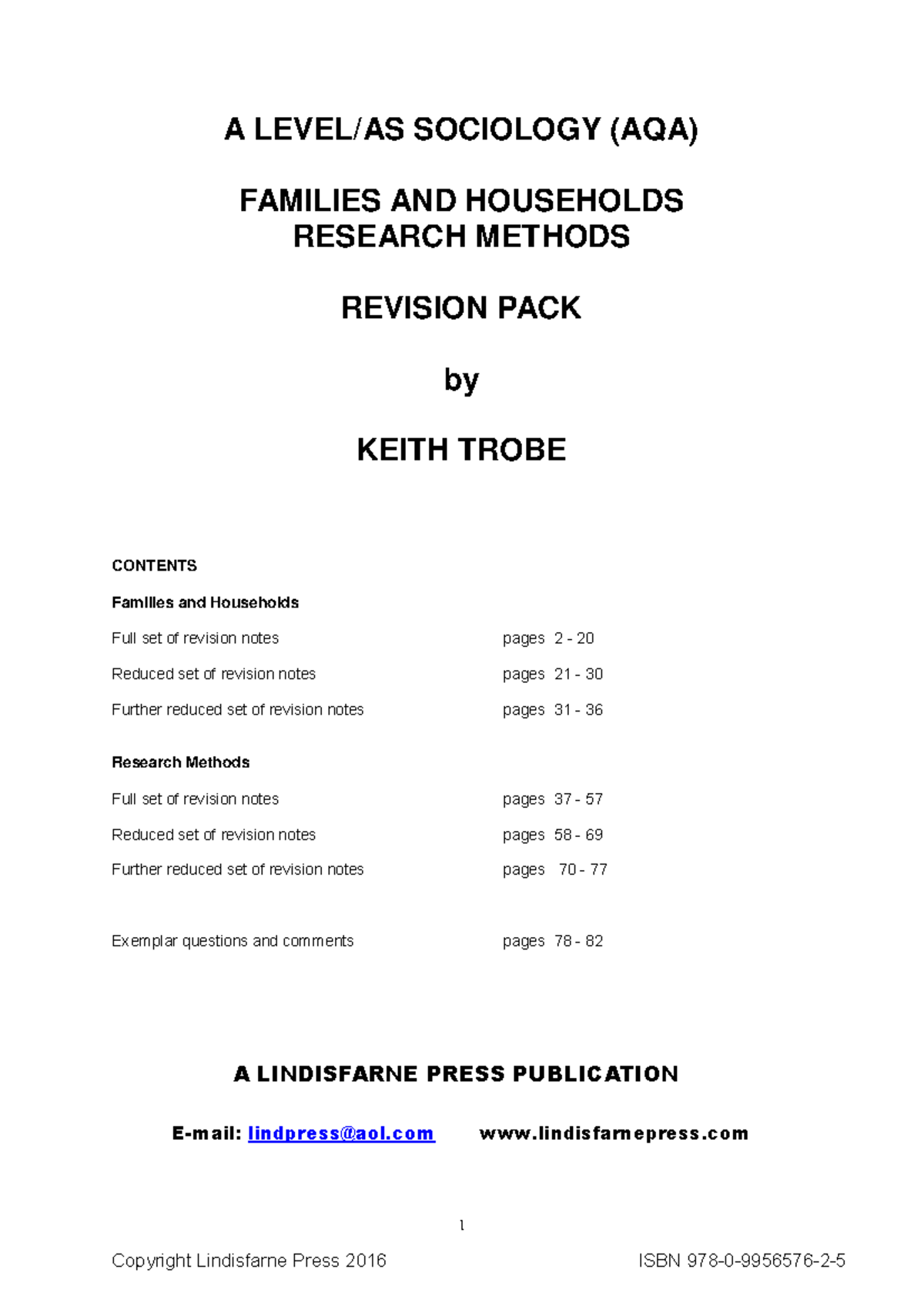 AQA A Level Sociology: Families & Households Revision Notes - Studocu