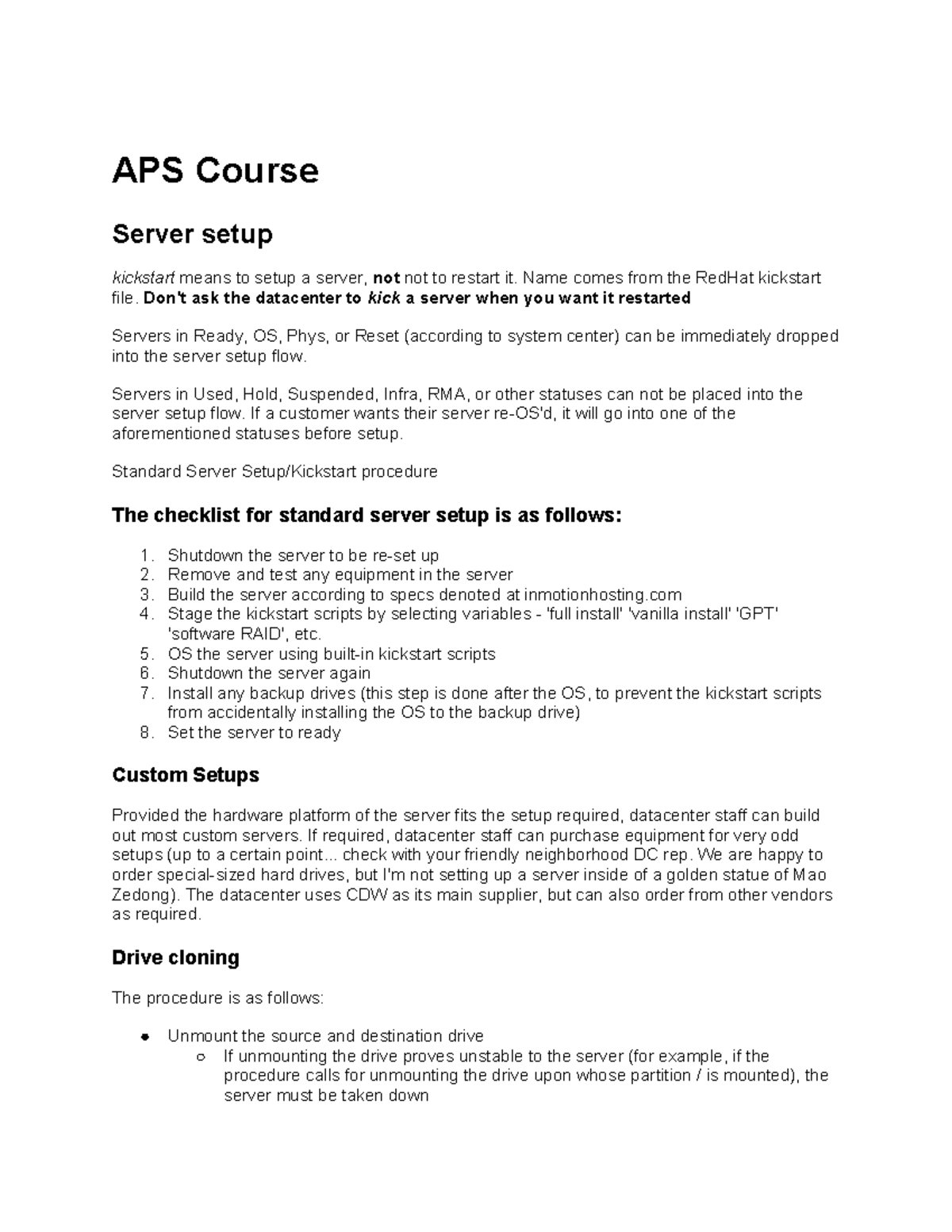 APS Course Server Setup: Guidelines for Partitioning & Mounting Drives ...