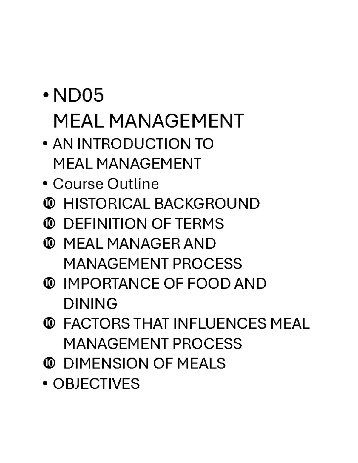 Introduction to Meal Management: Key Concepts and Practices (2-BSND-A ...