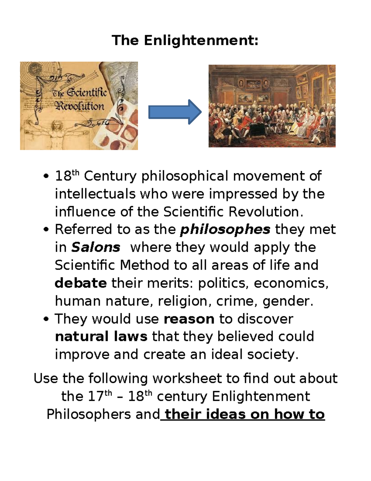 Enlightenment Philosophers Worksheet (Course Code: ELP2020) - Studeersnel