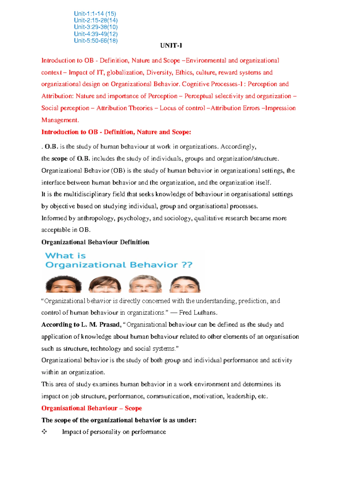 OB 101: Introduction to Organizational Behavior and Key Concepts - Studocu