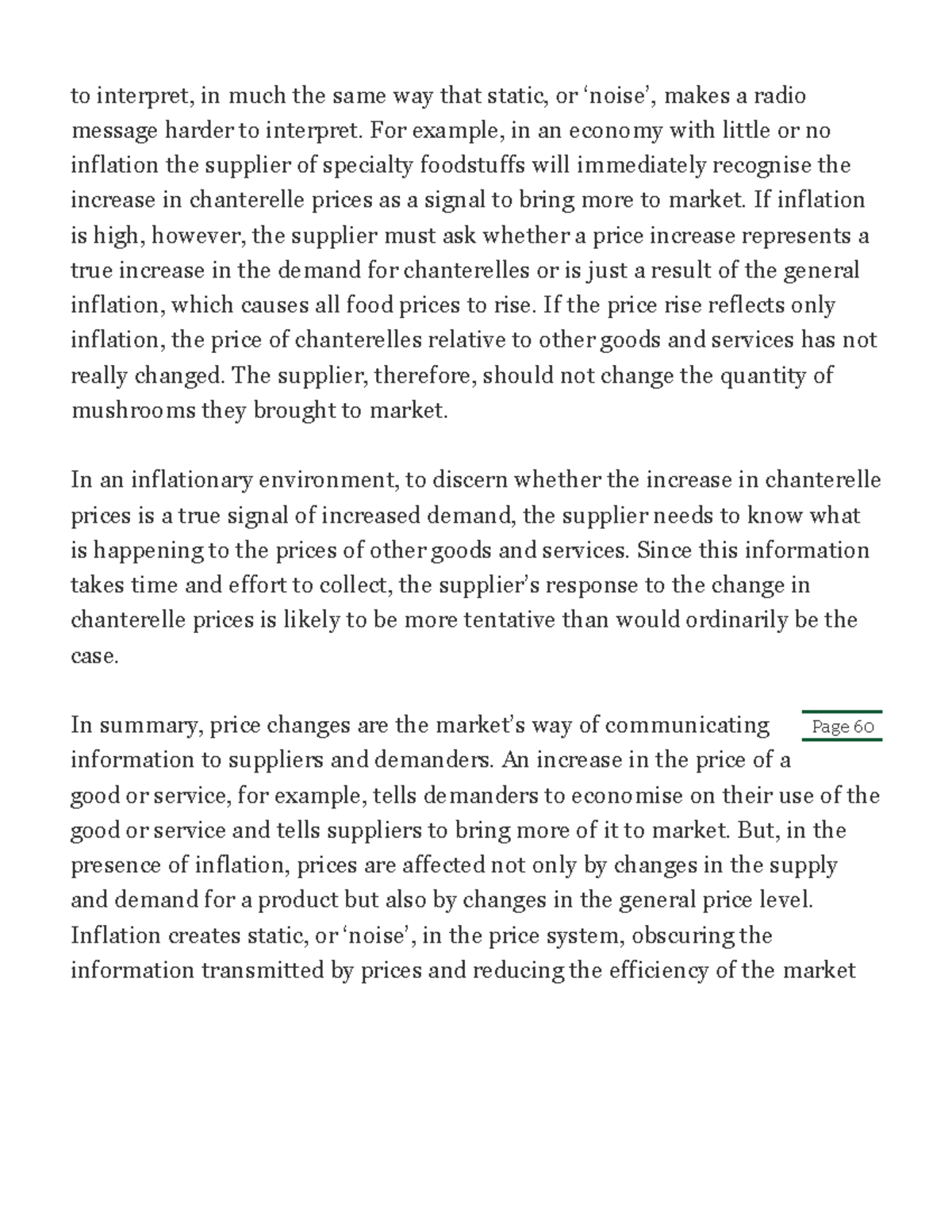 Understanding Price Signals in Inflationary Markets: ECON 101 - Studocu