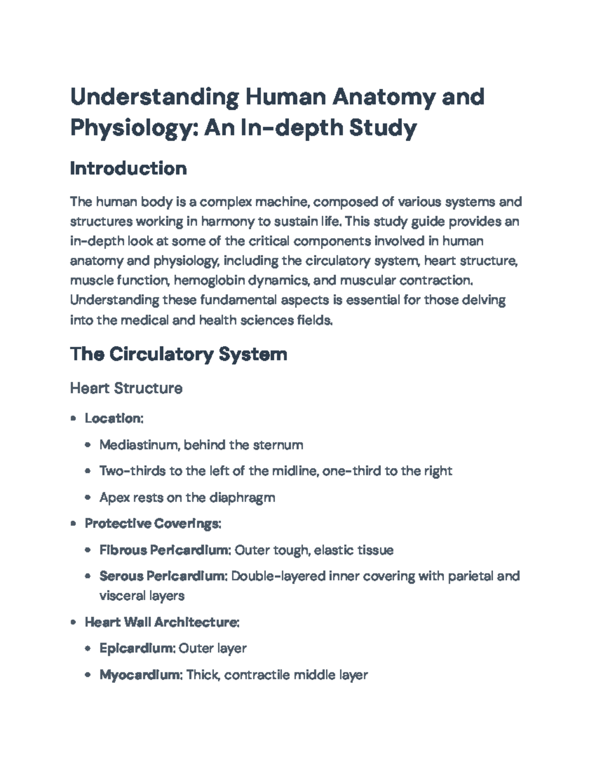 Final Exam Study Guide: Human Anatomy & Physiology Overview ...
