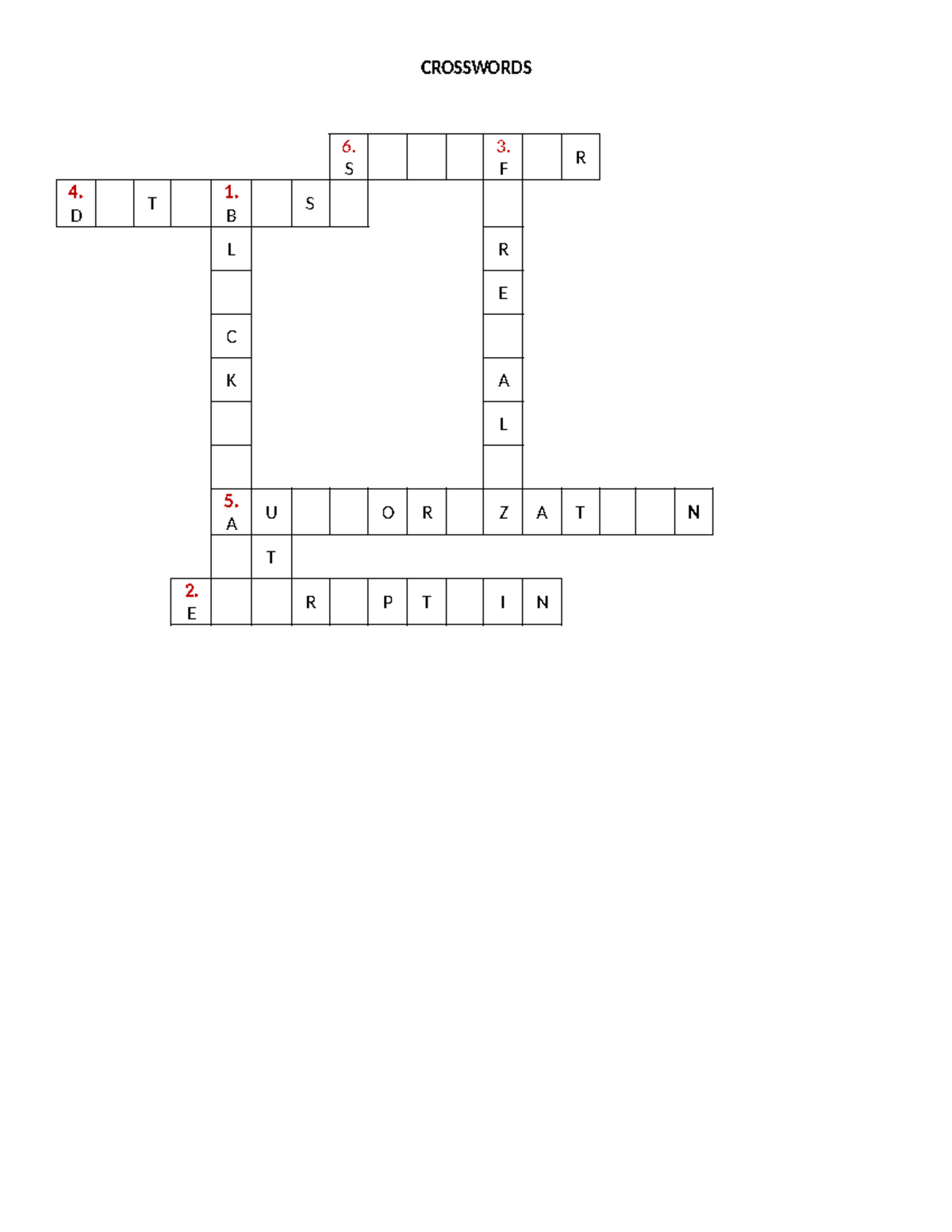 IT Crosswords: Lessons & Activities Notes for Course D 6. S 1. B - Studocu