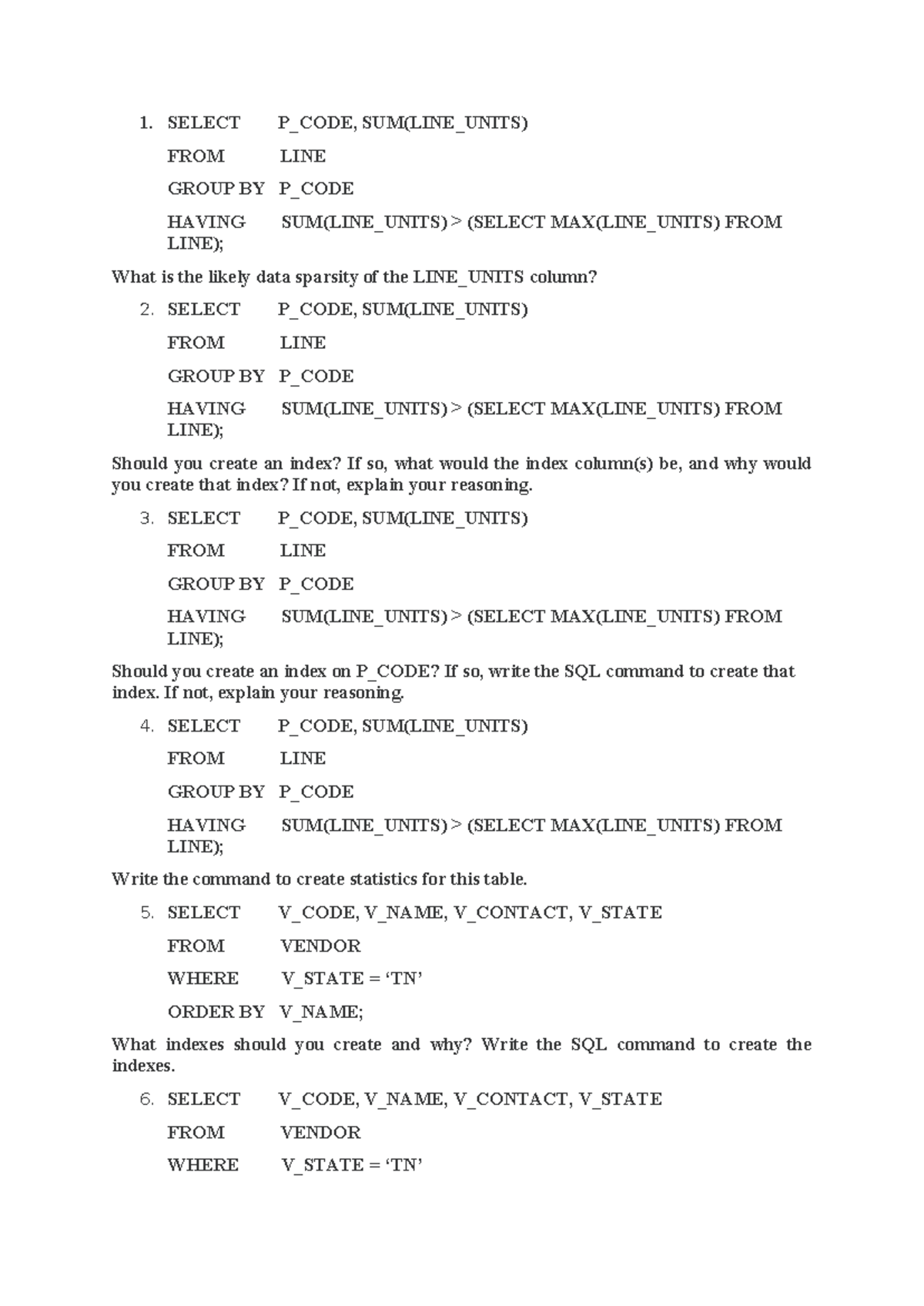 SQL Queries and Indexing Strategies - Assignment 2 - Studocu