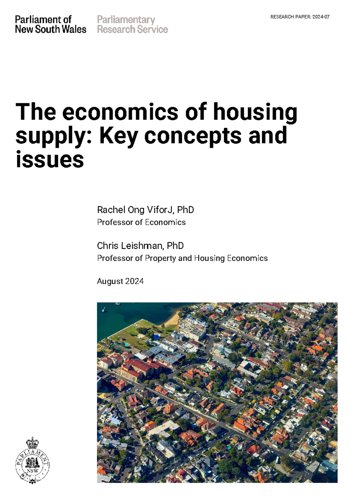 The-economics-of-housing-supply - RESEARCH PAPER: 2024- The economics ...