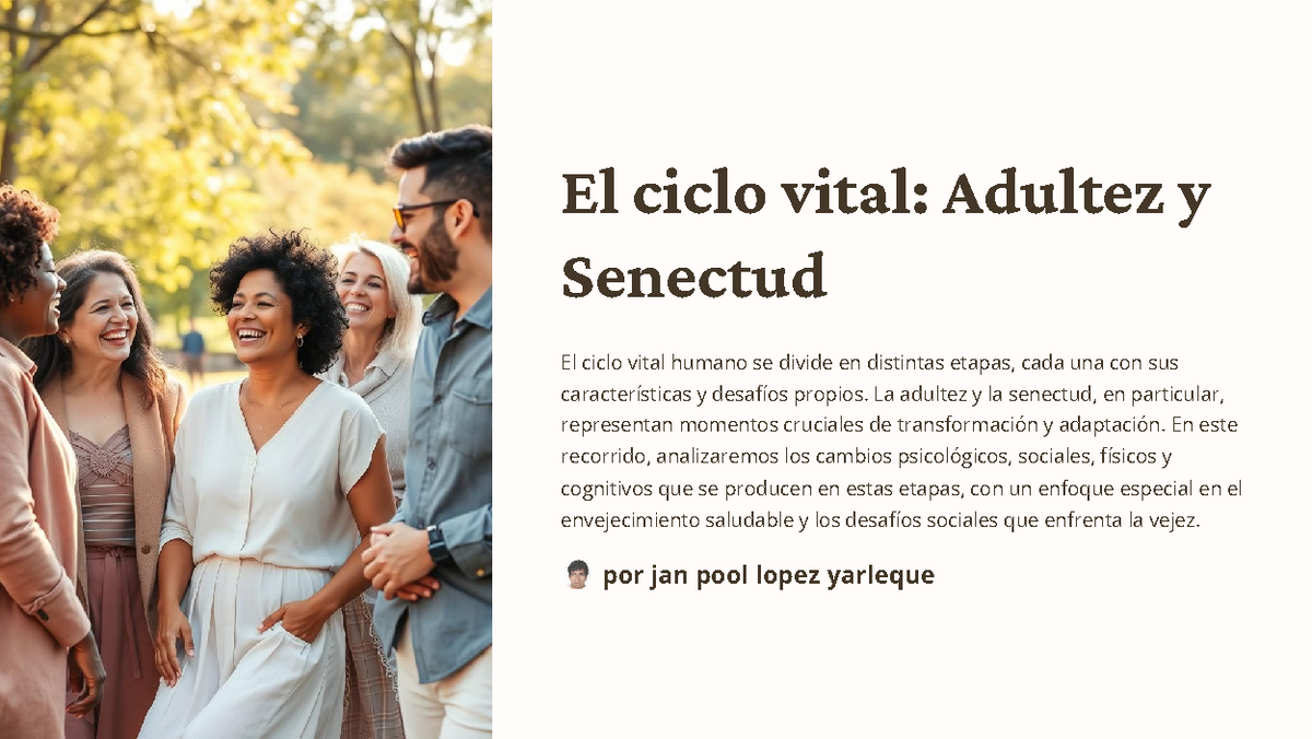 El Ciclo Vital: Adultez y Senectud en Perspectiva Gerontológica - Studocu