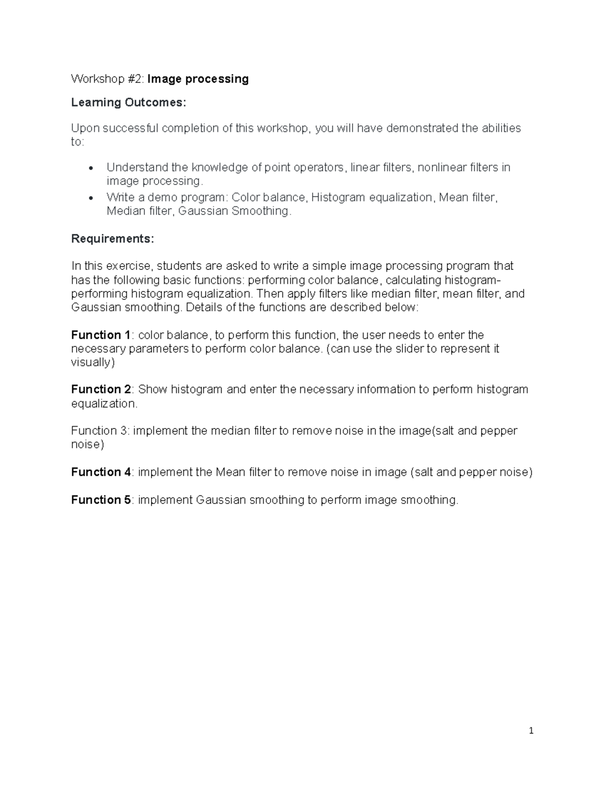 Lab2 - sda - 1 Workshop #2: Image processing Learning Outcomes: Upon successful completion of ...