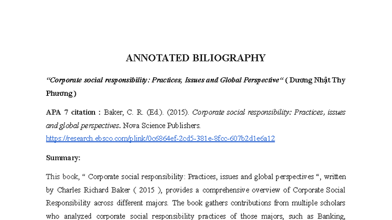 Annotated Bibliography: Social Responsibility & Ethics in Marketing ...
