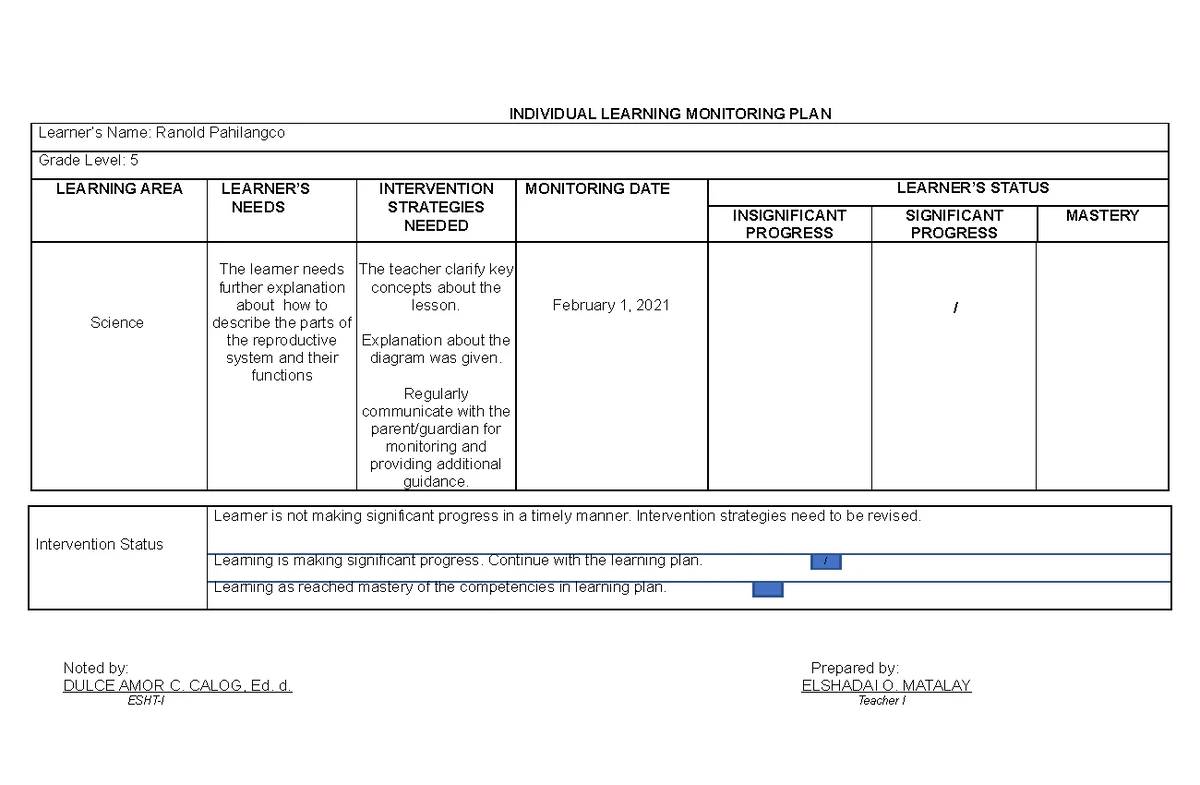 TI - TASK 10 - Teaching Internship Learning Activities and Reflections - Studocu
