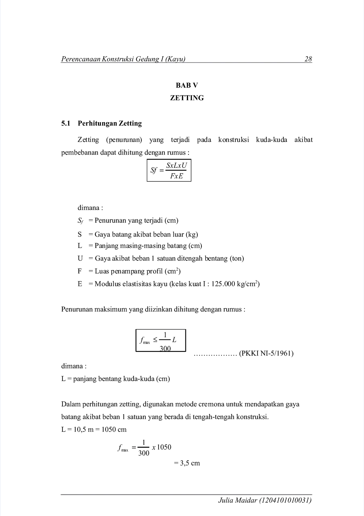 Perhitungan Zetting untuk Konstruksi Gedung I - Kode: Pdf-bab-v - Studocu