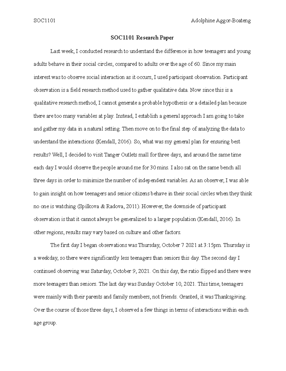 SOC1101 - Research Paper Assignment - SOC1101 Adolphine Aggor-Boateng ...