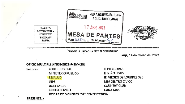 Participación en el Concurso Barrio Limpio - MPJ 2023 - Studocu