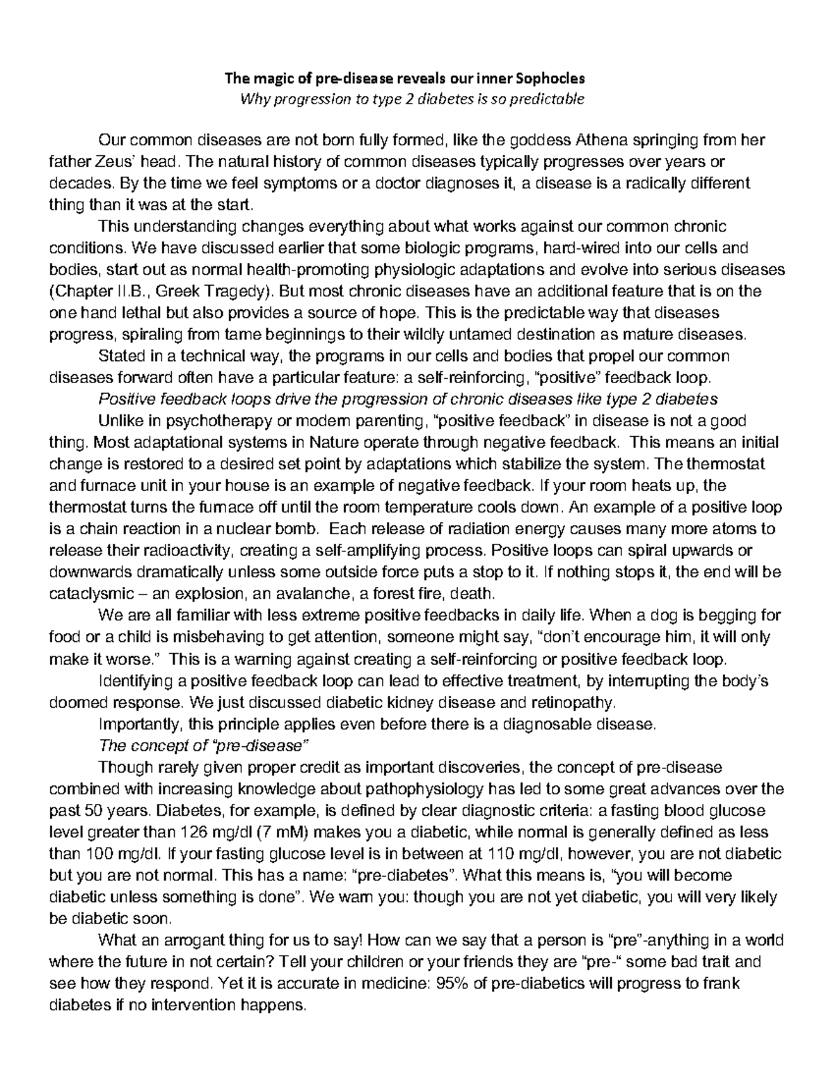 Magic of Pre-Disease: Understanding Type 2 Diabetes Progression (DM2 ...