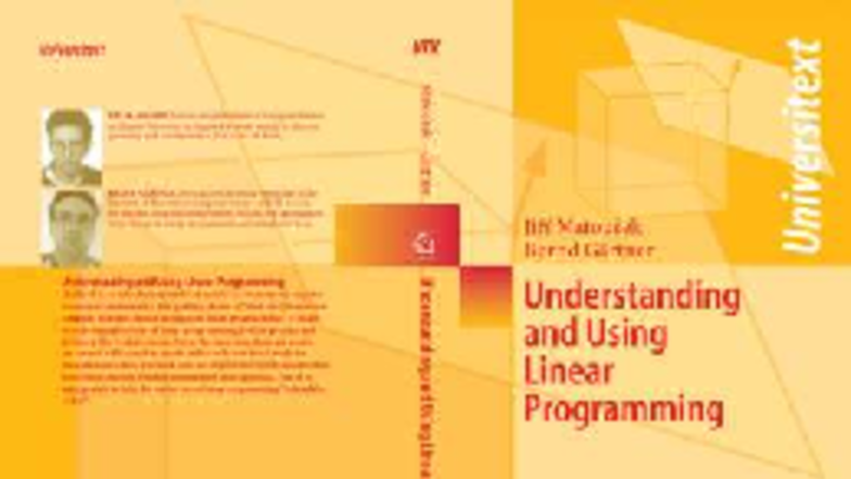 Matoušek & Gärtner - Intro to Linear Programming (2006) - Studocu