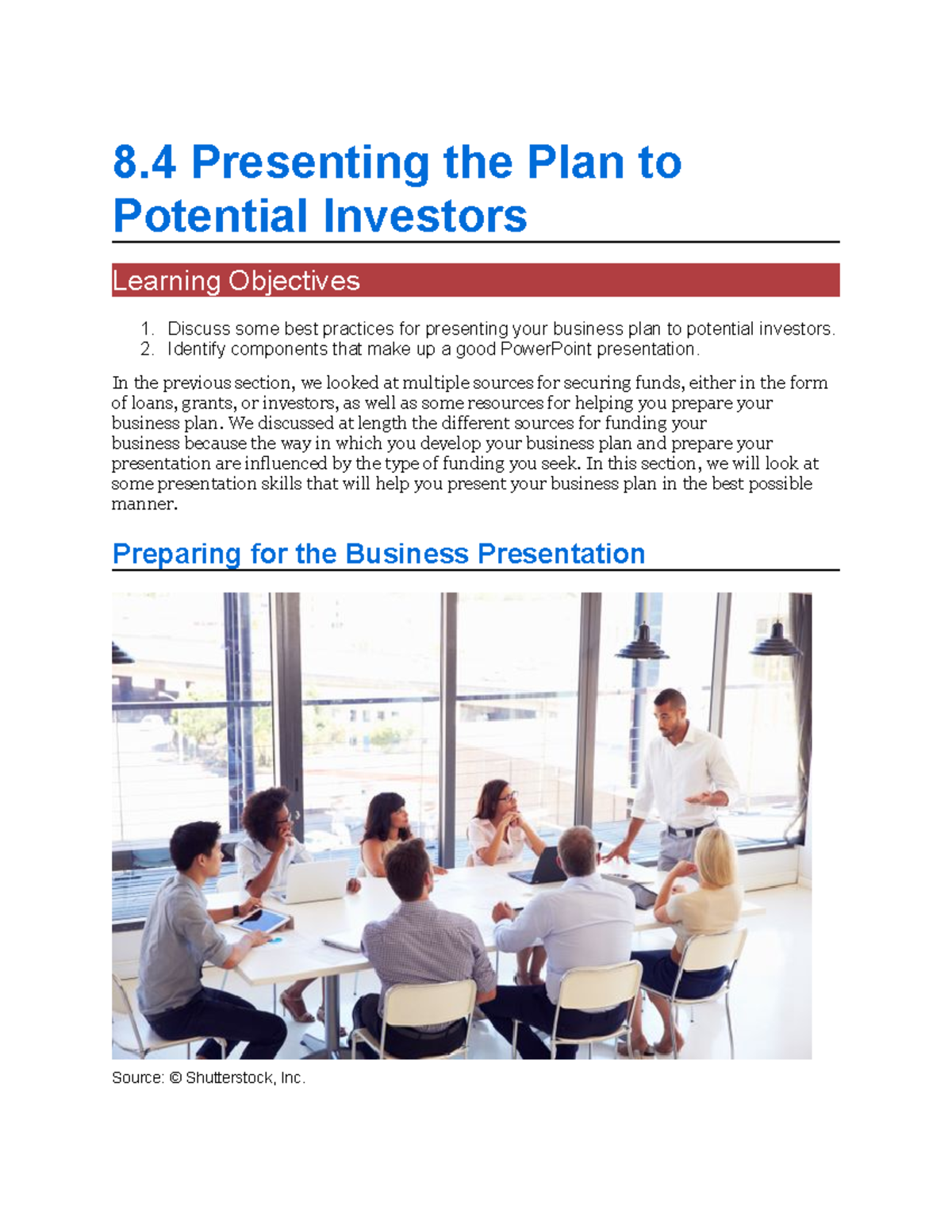 8.4 Skills for Presenting Your Business Plan to Investors - Studocu
