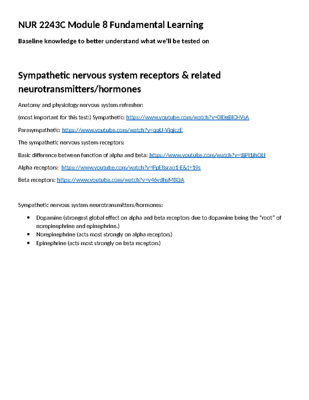 Module 8 fundamental study guide - NUR 2243C Module 8 Fundamental ...