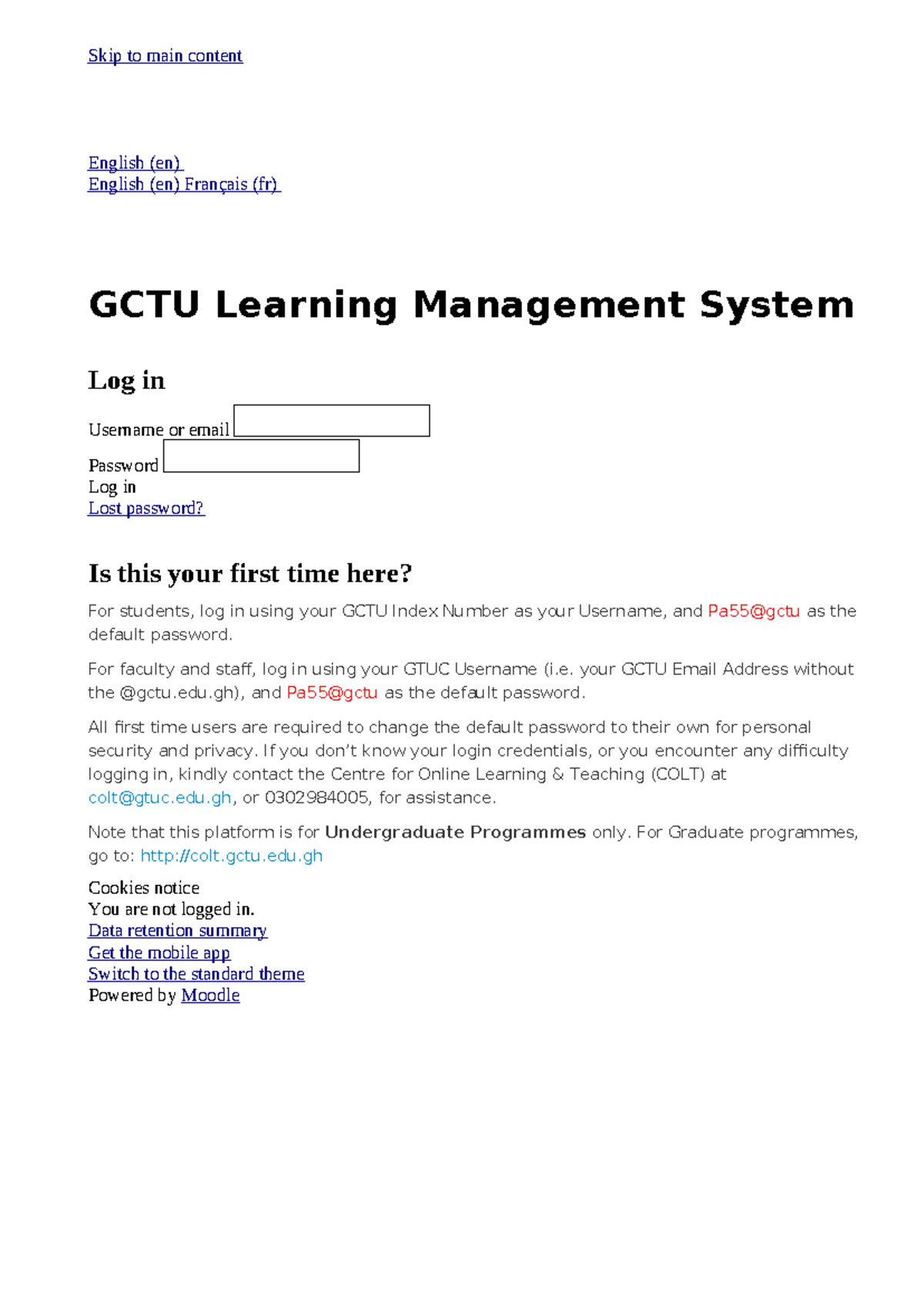 GCTU_LMS Login Instructions for Undergrad Students: A Quick Guide - Studocu
