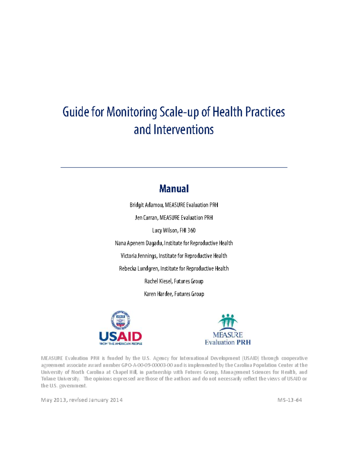 Guide for Monitoring Health Practices & Interventions (MEASURE ...