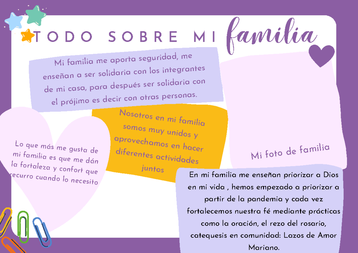 Ficha Todo sobre mi familia vuelta al cole - M Nosotros en mi familia ...