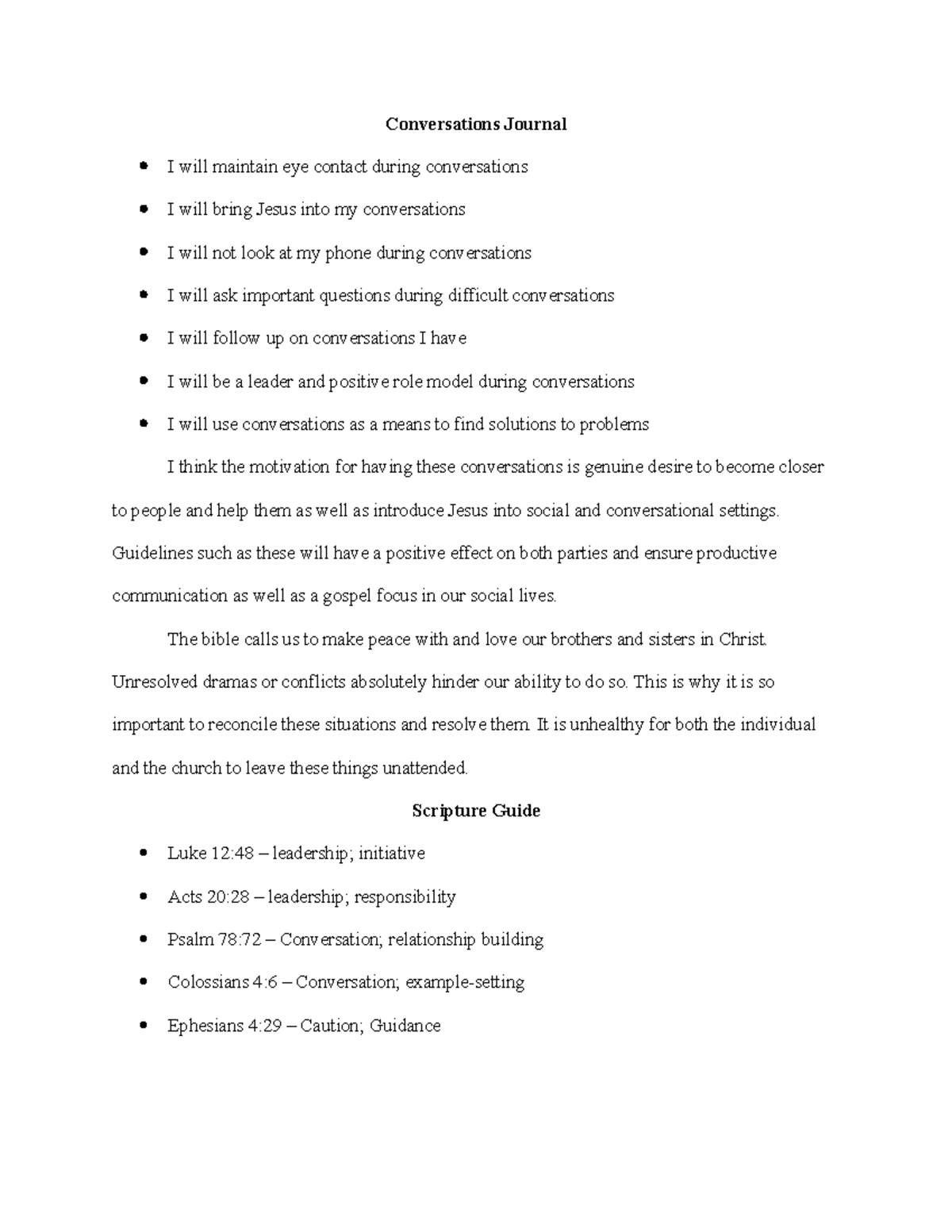 MIN-214 - Guidelines for Effective Conversations Journal - Studocu
