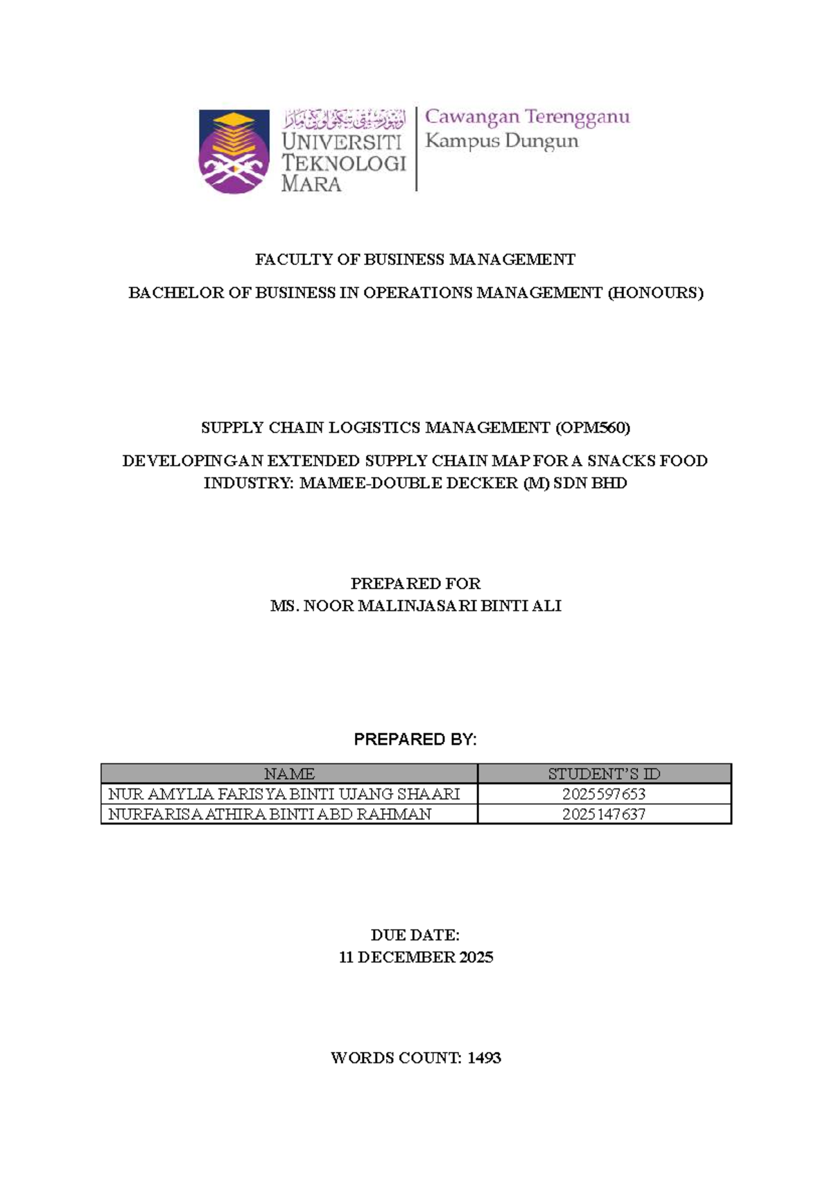 OPM560: Extended Supply Chain Map for Decker Snacks Industry Analysis ...