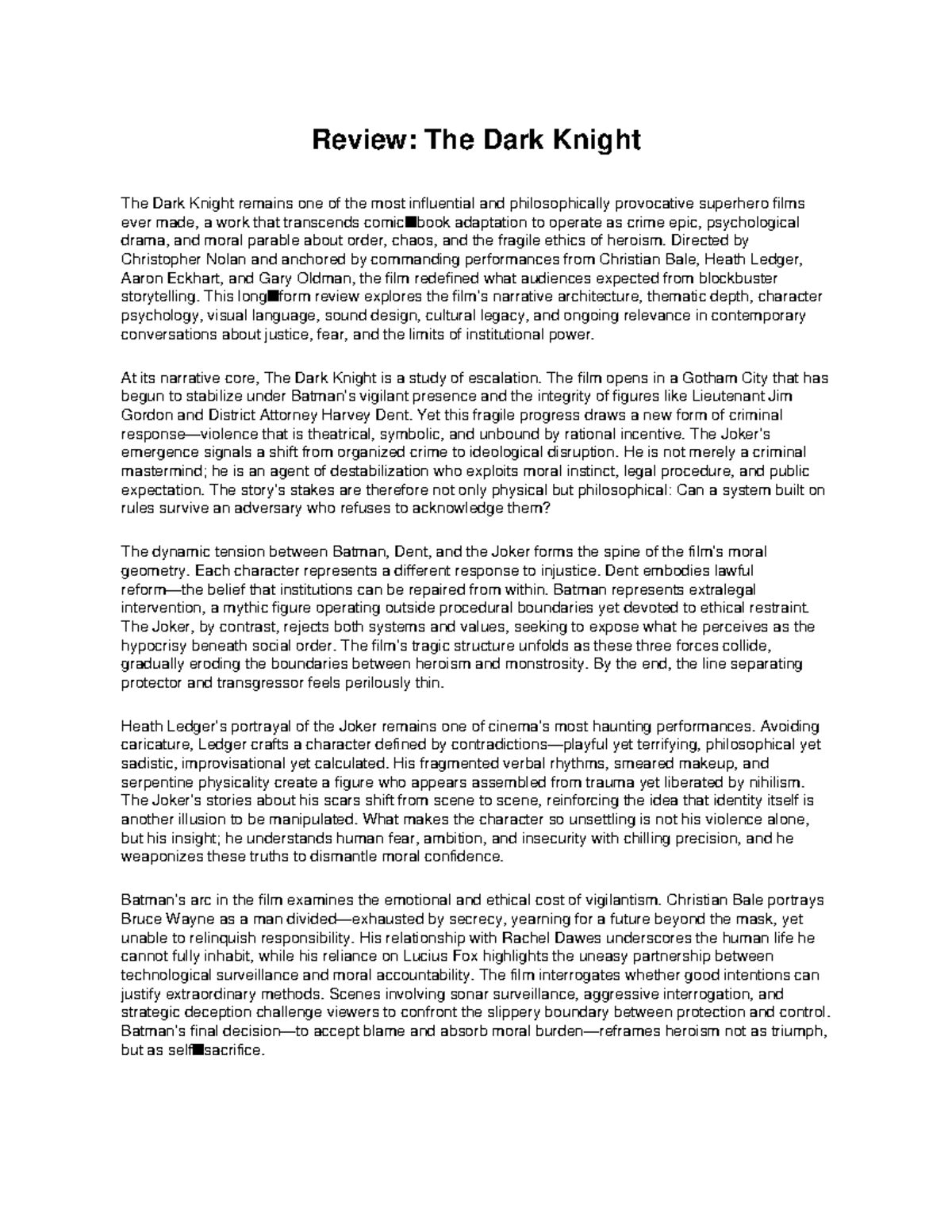 The Dark Knight (Film Review): A Philosophical Exploration of Chaos and ...