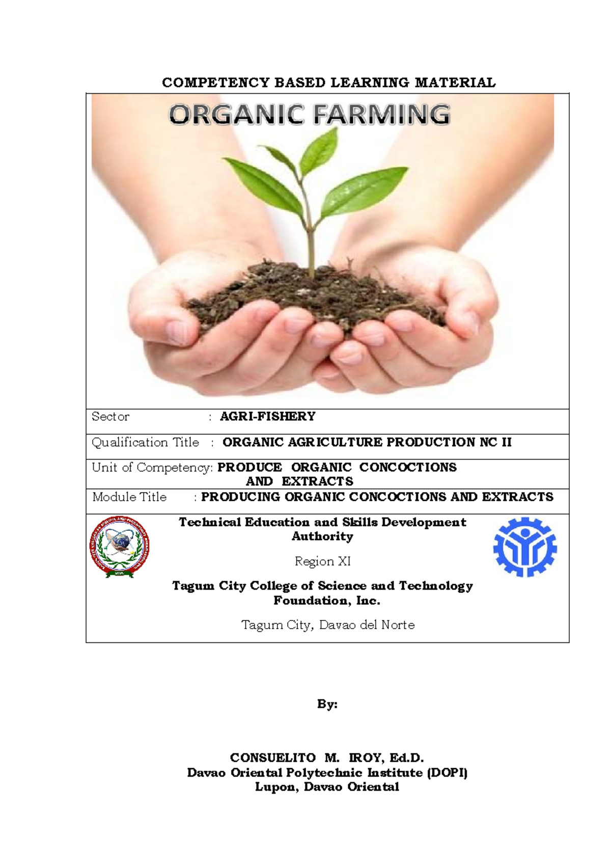 Pdfcoffee - OAP - COMPETENCY BASED LEARNING MATERIAL Sector : AGRI-FISHERY Qualification Title ...