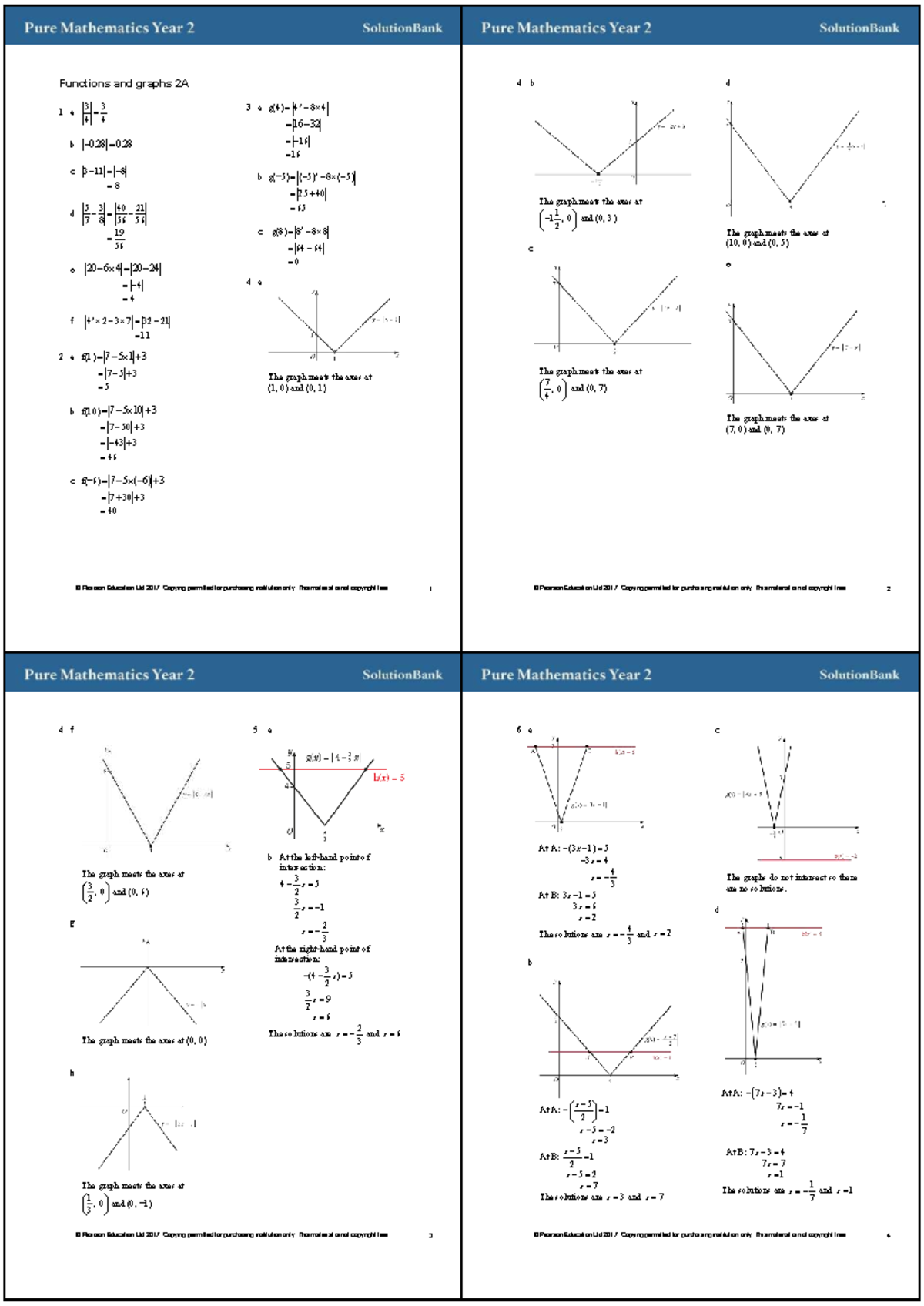 Pure Year 2 - Chapter 2 Functions and Graphs Solutions - Studocu